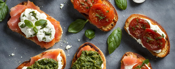 3 Canapés - Three delicious toppings for toasted sourdough bread or ci ...